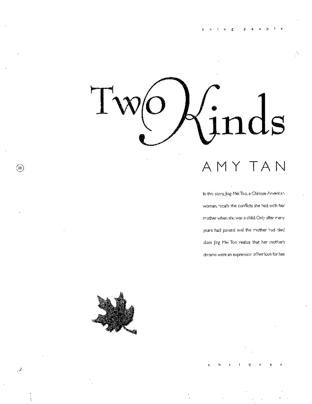 Two-kinds-amy-tan 54ea4dc7e5c9e888de3183847 a665486 - Studocu
