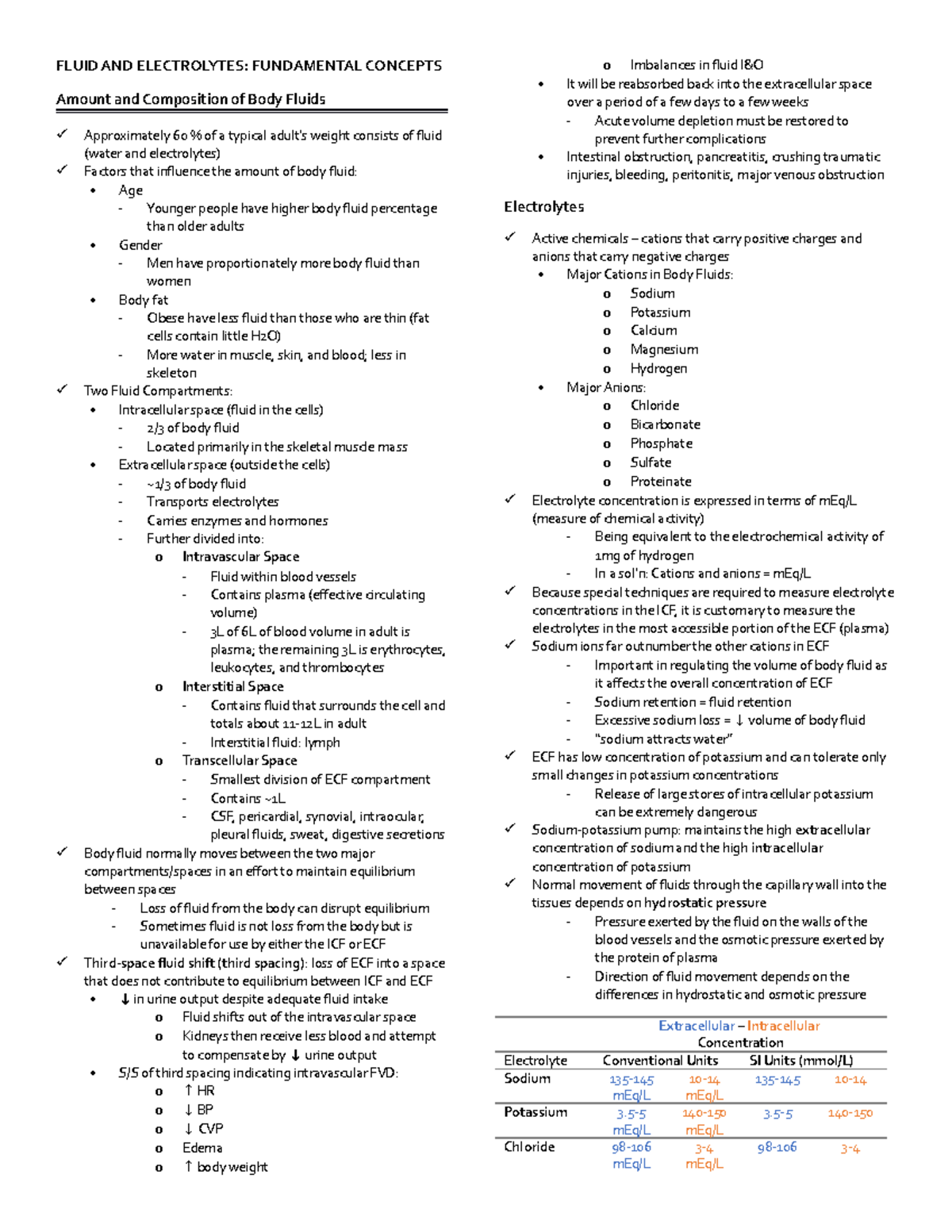 Fluid and Electrolytes Imbalances (WORD FILE) - FLUID AND ELECTROLYTES ...