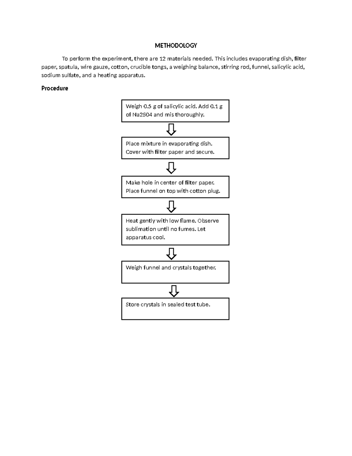 Methodology - ksjdhdn - METHODOLOGY To perform the experiment, there are 12 materials needed ...
