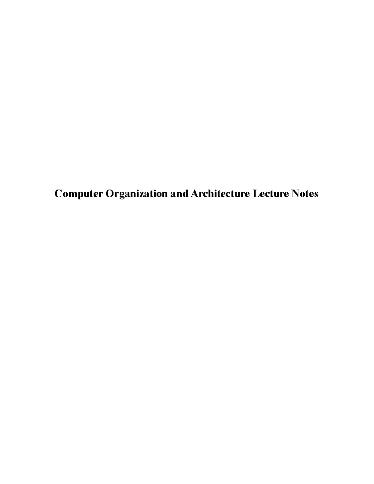 Docs Itiibtech IISem Lec COA - Computer Organization and Architecture ...
