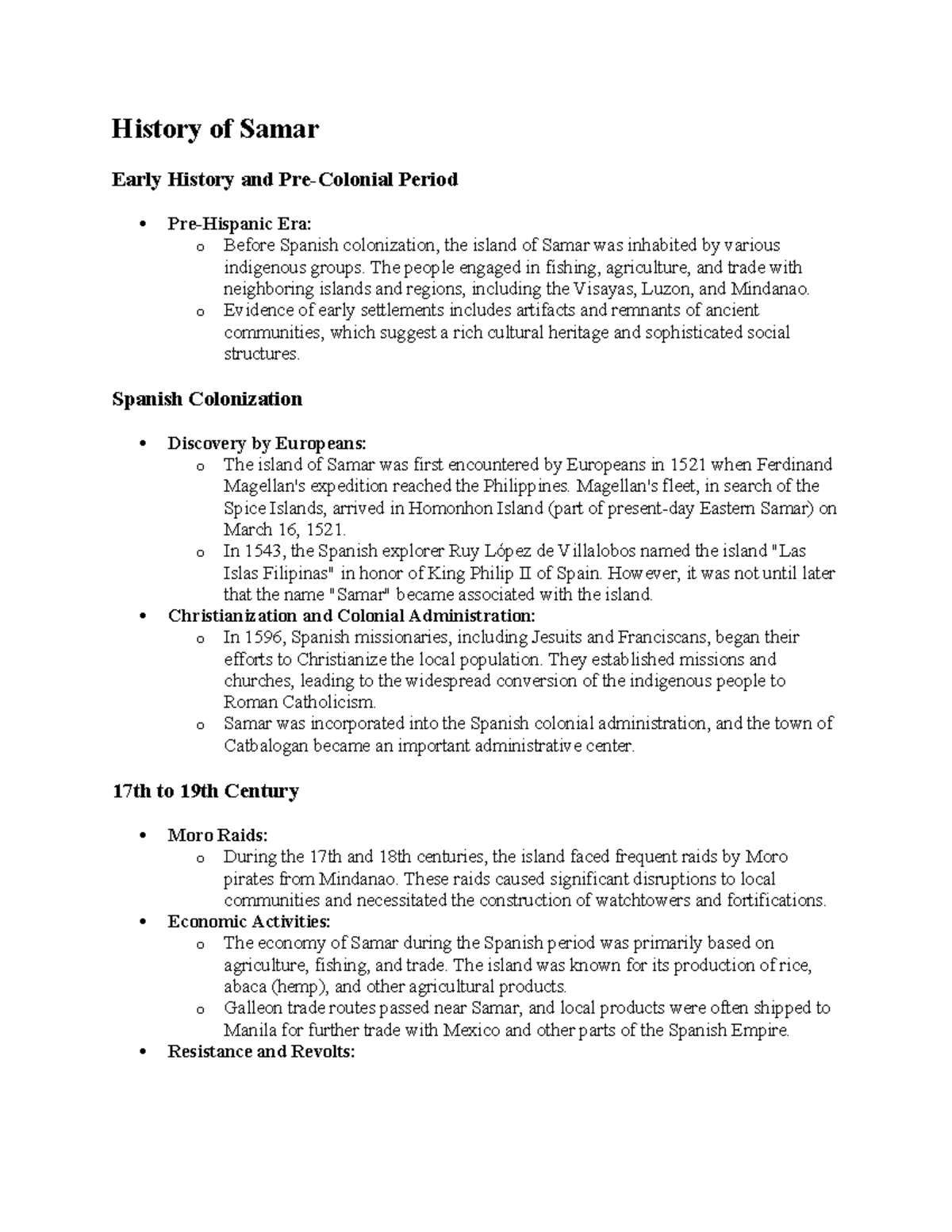 History of Samar - none - History of Samar Early History and Pre ...