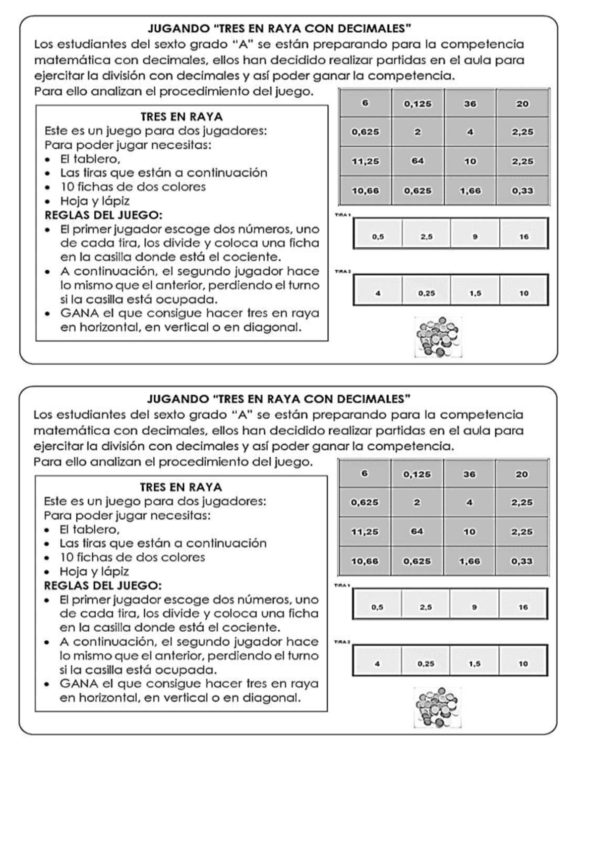Fichas DE Matemática 23 - JUGANDO EN RAYA CON Los estudiantes del sexto ...