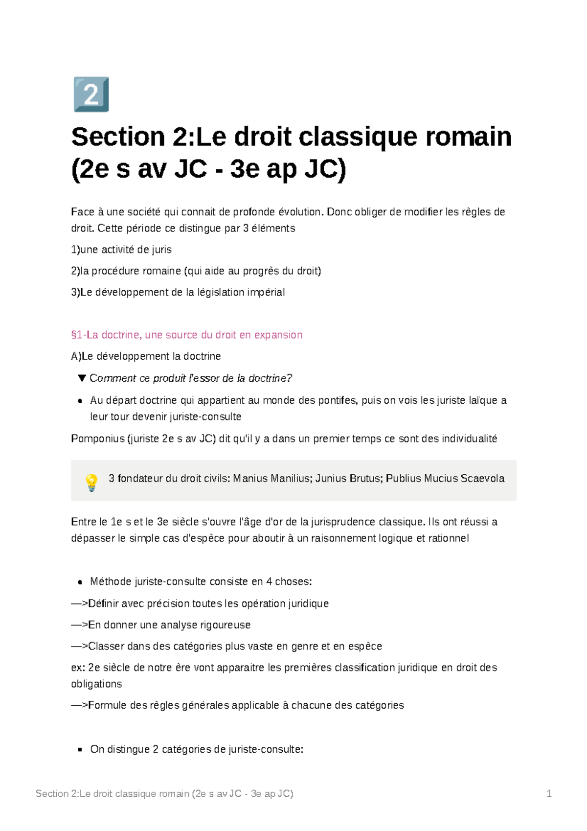 His drt Section 2 - ± Section 2:Le droit classique romain (2e s av JC ...