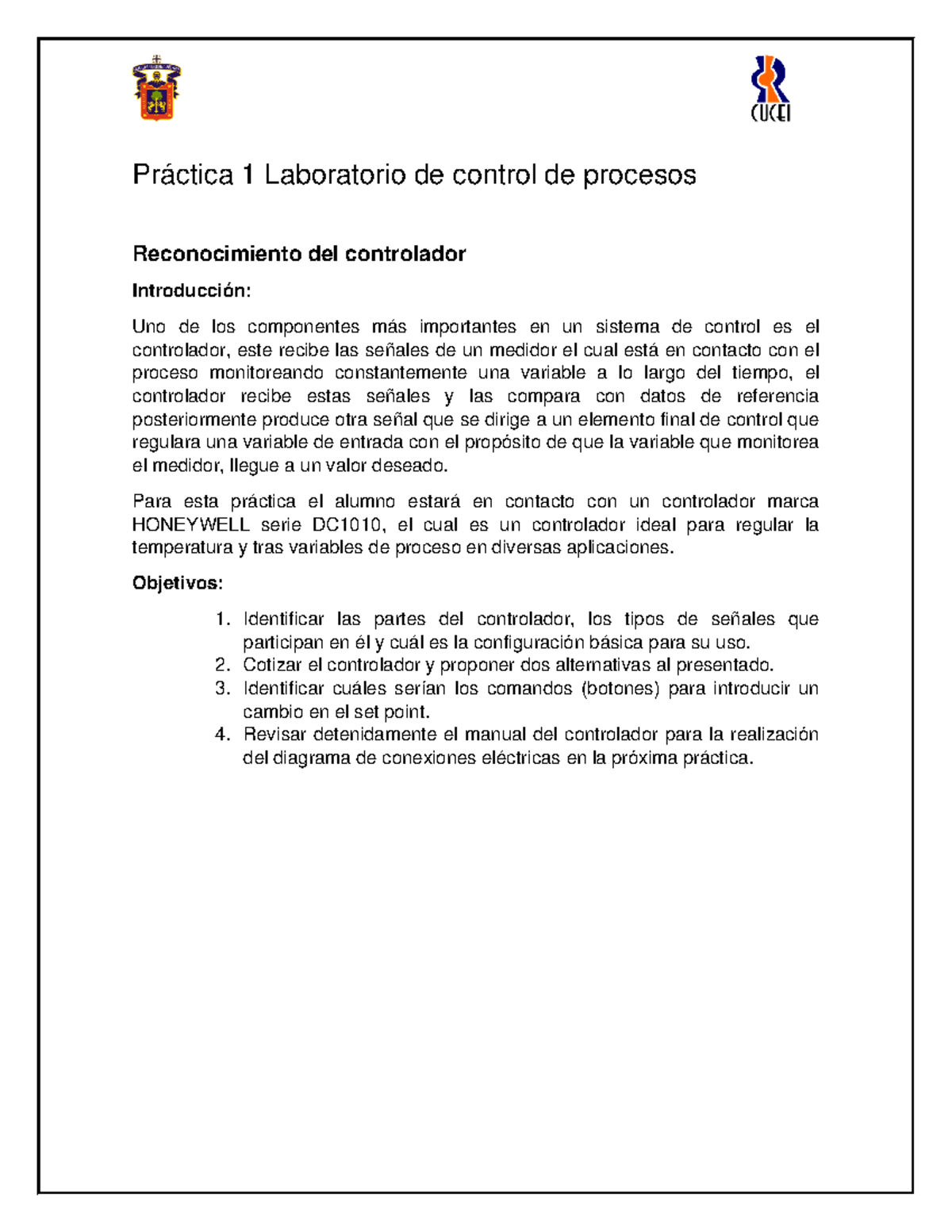 Practica 1 Laboratorio De Control De Procesos Práctica 1 Laboratorio 2166