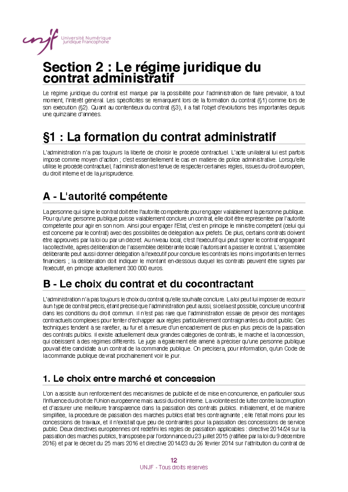 Les contrats administratifs - ####### 12 Section 2 : Le régime ...