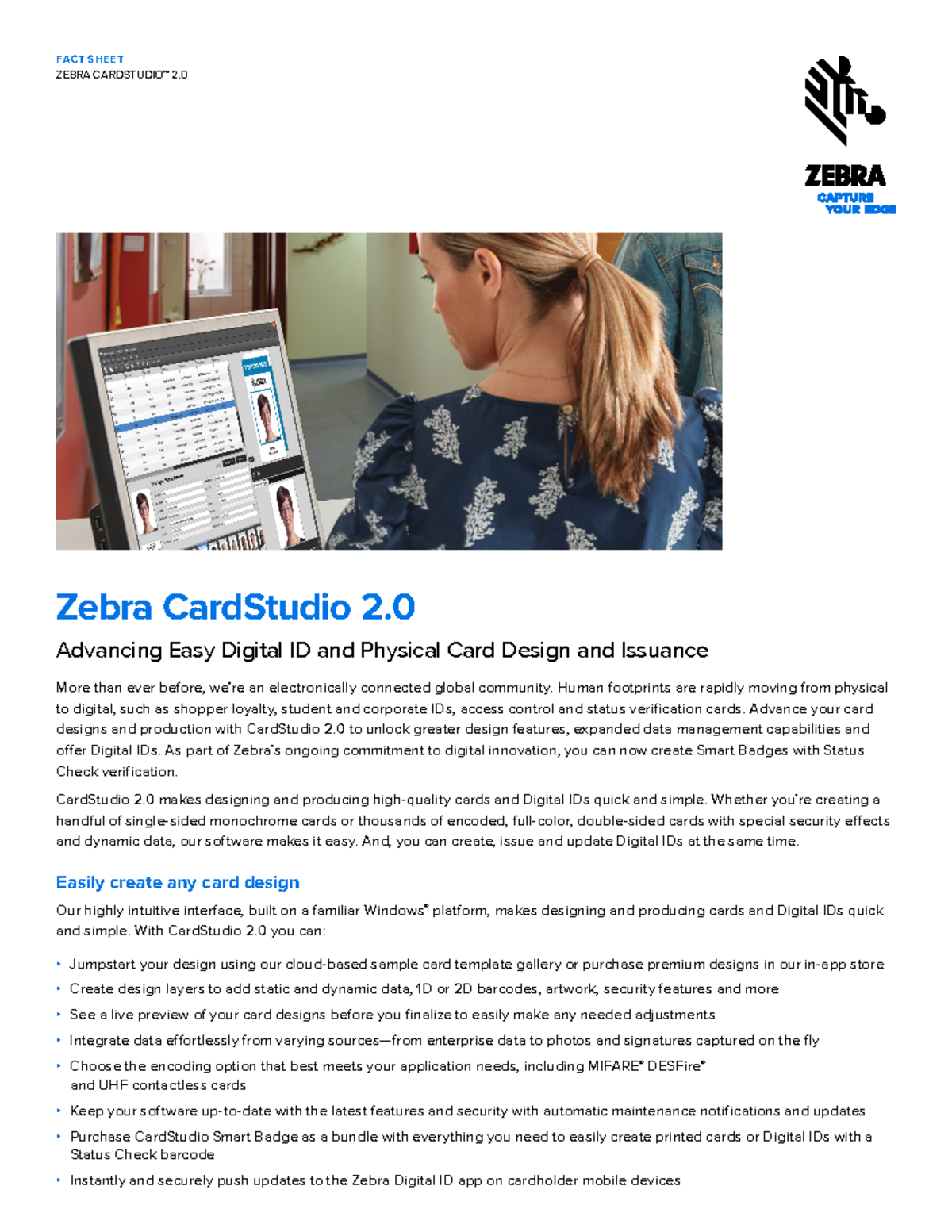 Cardstudio fact sheet en us - Zebra CardStudio 2. Advancing Easy ...