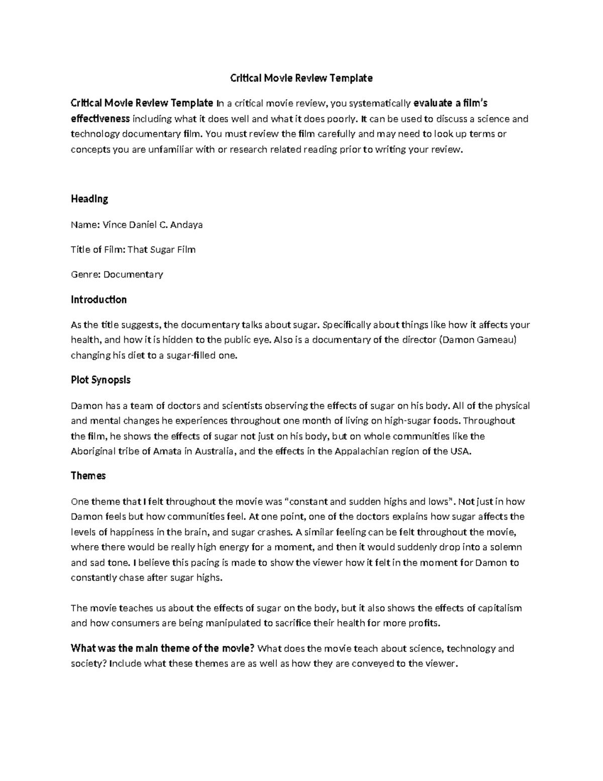That Sugar Film Critical Movie Review - Critical Movie Review Template ...