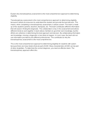 Autism Interview Questions - Week Two Assignment Autism Interview IEP ...