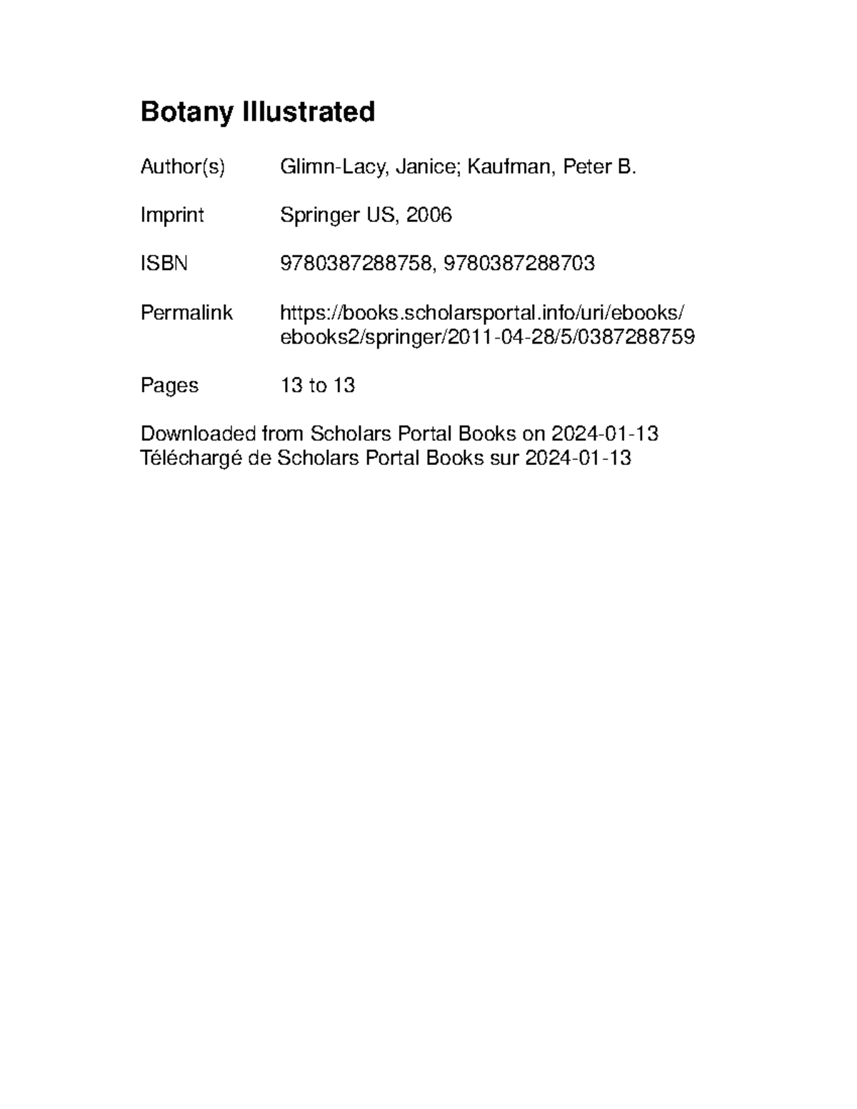 Biology textbook - Botany Illustrated Author(s) Glimn-Lacy, Janice ...