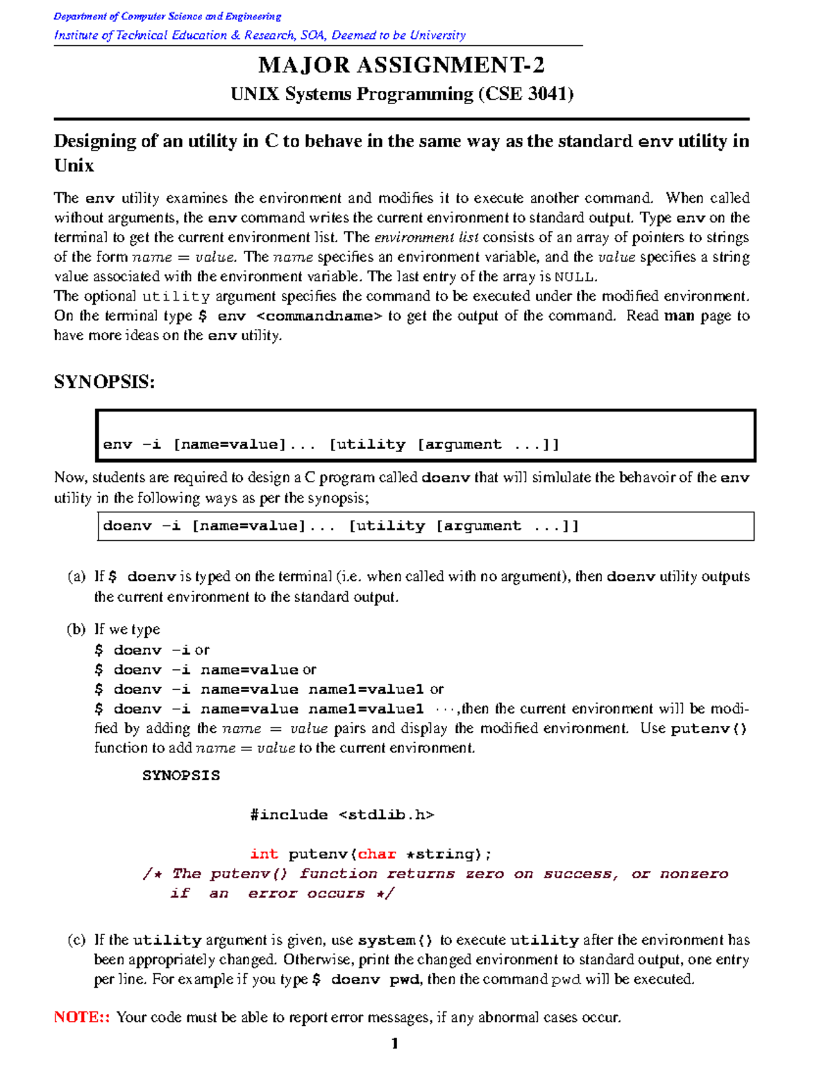 Major Assignment-2-2019 - Department of Computer Science and ... Major Assignment-2-2019 - Department of Computer Science and ...