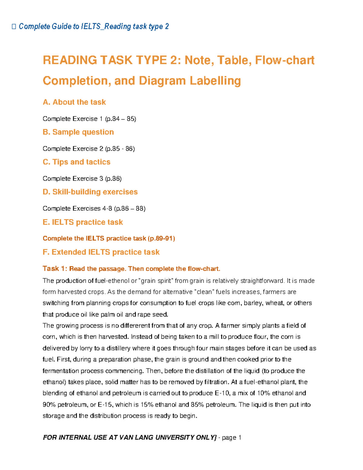 1.2- Reading Type 2 - AVTC7 - READING TASK TYPE 2: Note, Table, Flow ...
