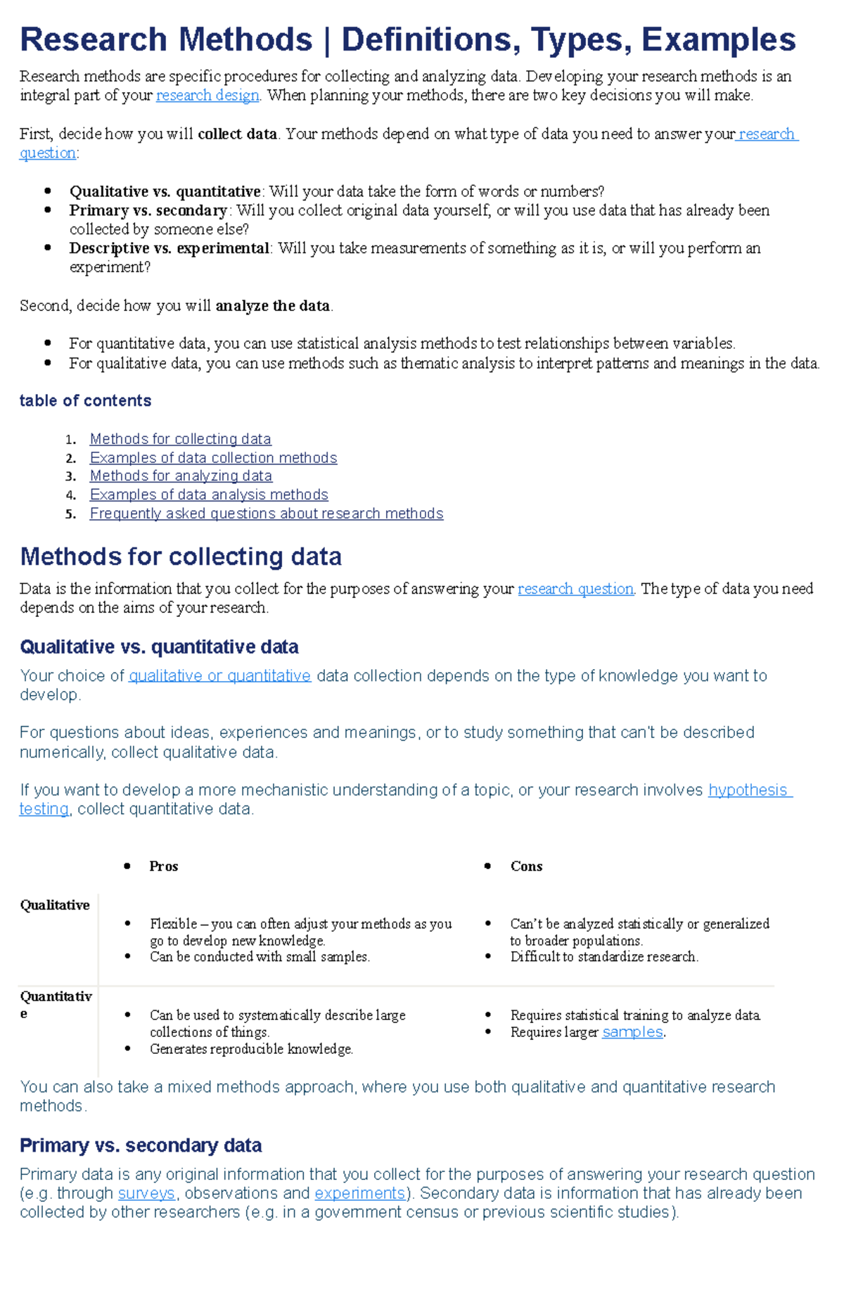 Research Methods - Developing your research methods is an integral part ...