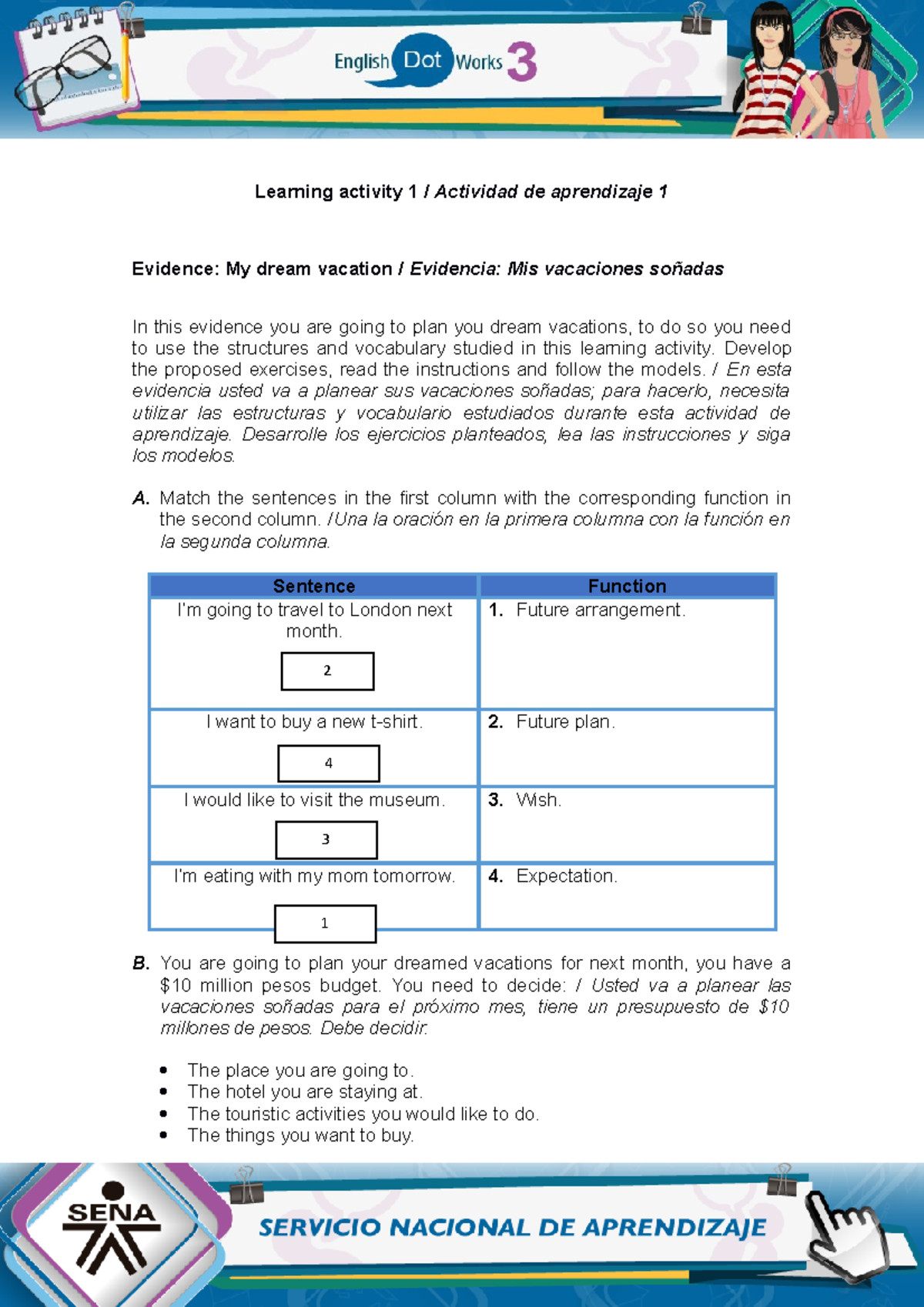 Evidence My dream vacation Juan Dominguez - Learning activity 1 ...