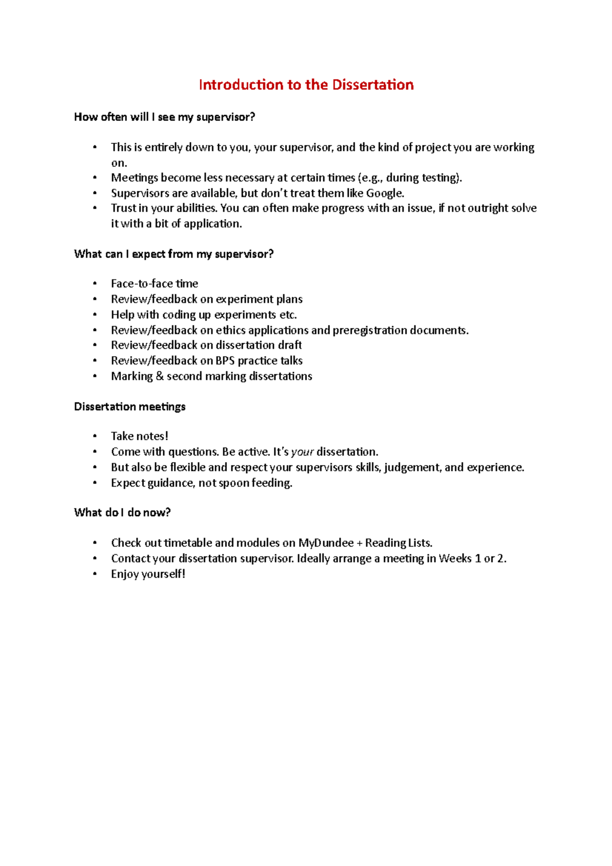 Lecture 1 - Introduction to the Dissertation - Introduction to the ...