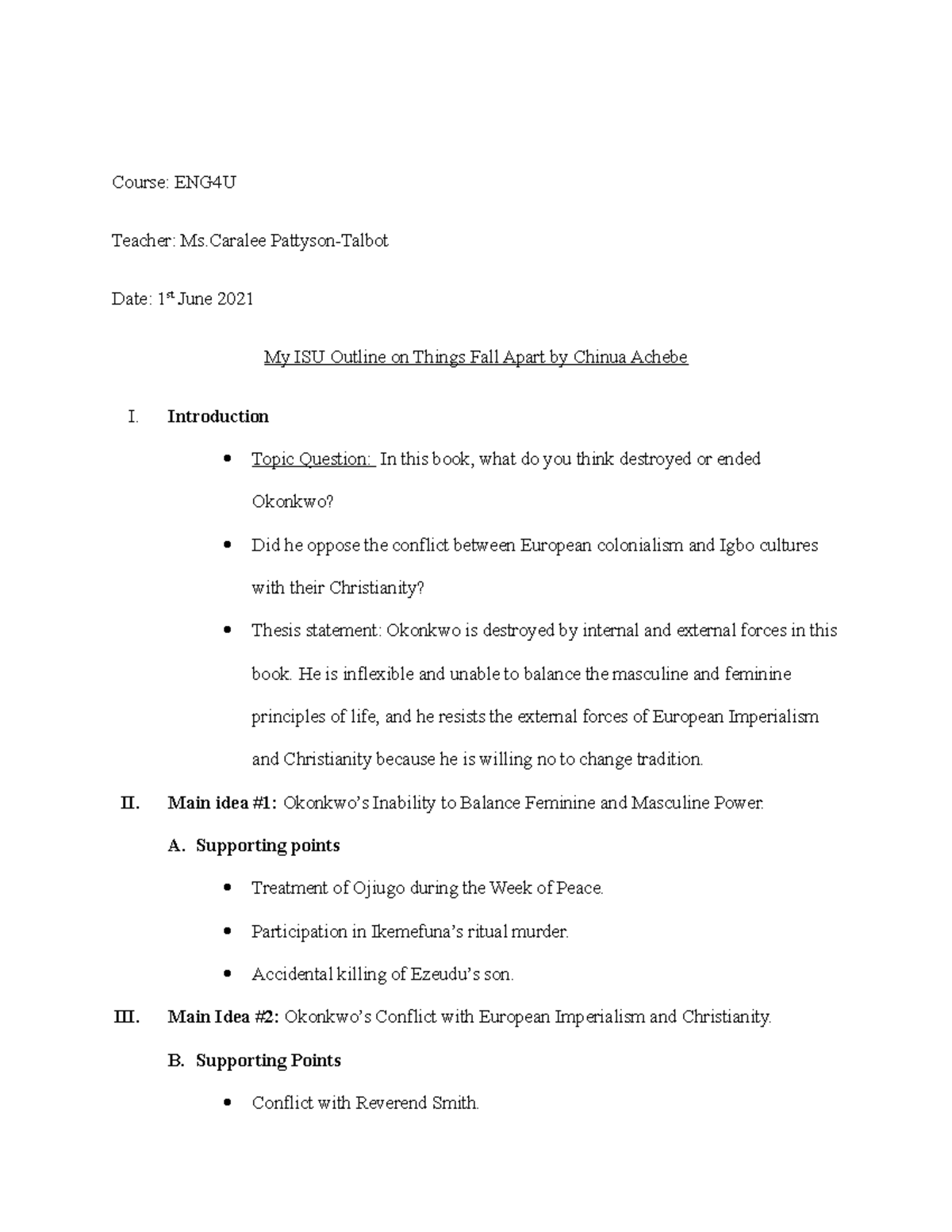 ISU Outline - Please read this document properly, There may be some ...