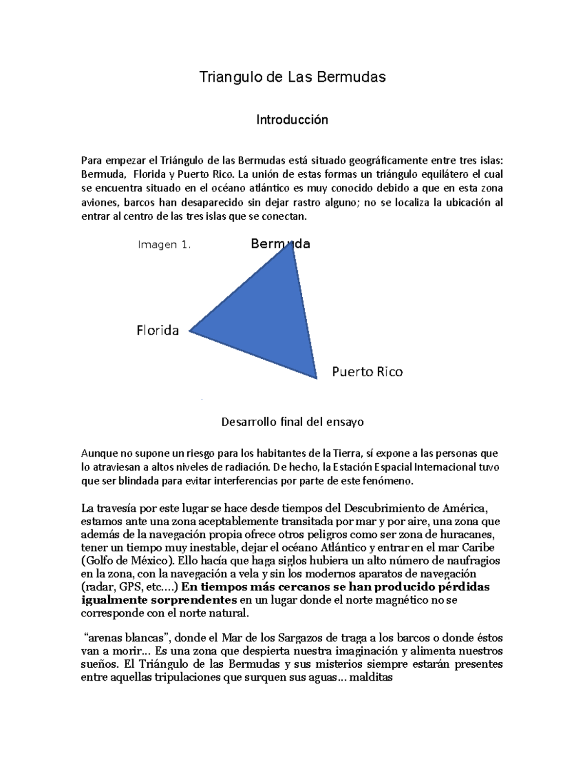 Triangulo colegio - Triangulo de Las Bermudas Introducción Para empezar ...