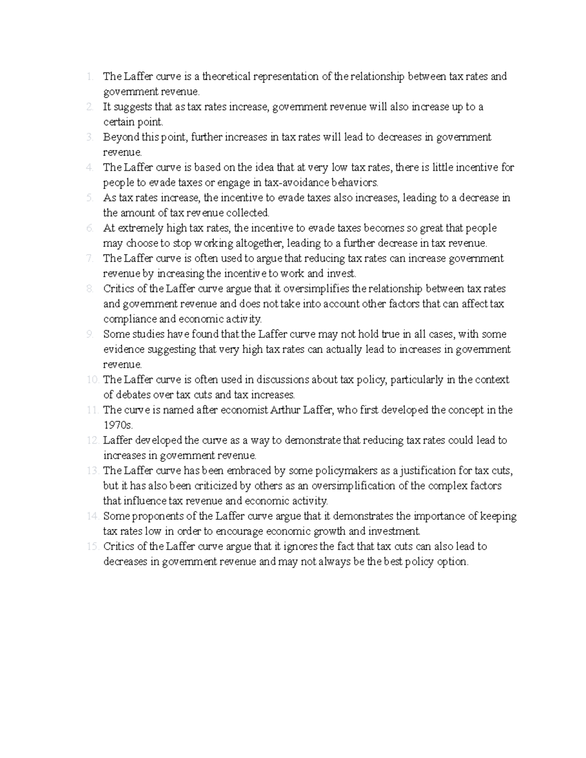 EC - the laffer curve - The Laffer curve is a theoretical ...