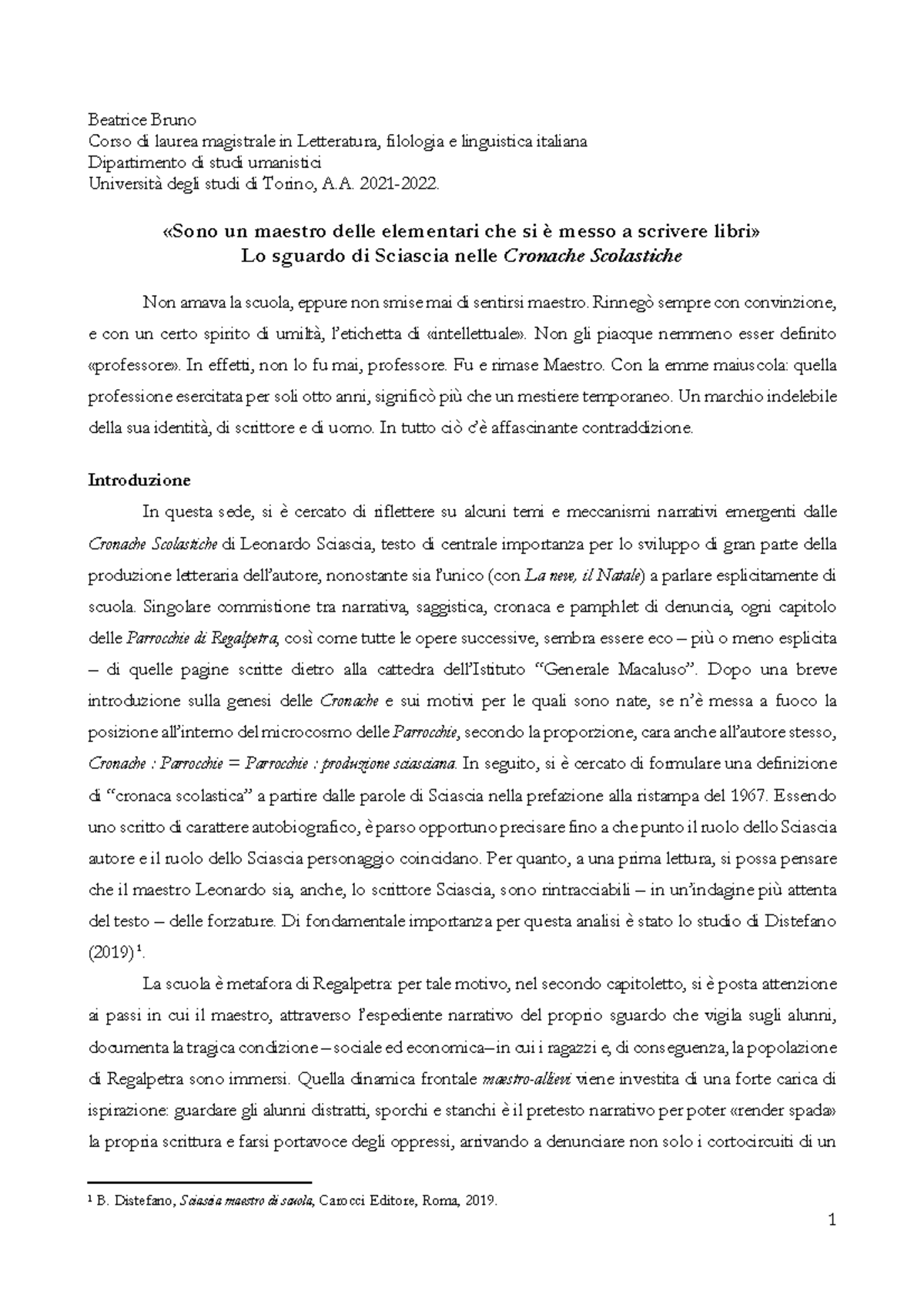 Lo sguardo di Sciascia nelle Cronache Sc - Beatrice Bruno Corso di ...