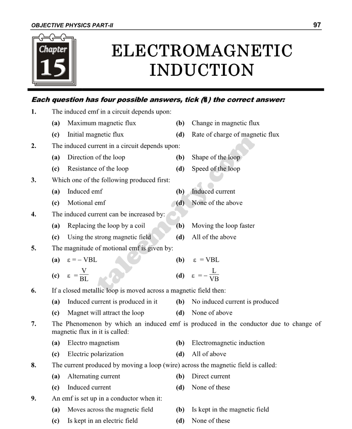 2nd Year Phy MCQs Ch-4(taleemcity - Applied Physics - Studocu