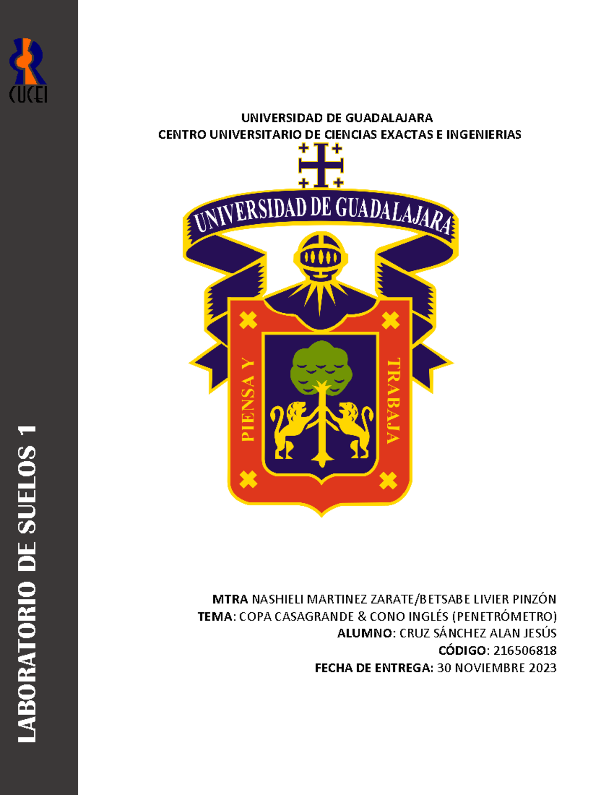 Copa Casagrande & Cono inglés (Penetrómetro) Cruz Alan - UNIVERSIDAD DE ...