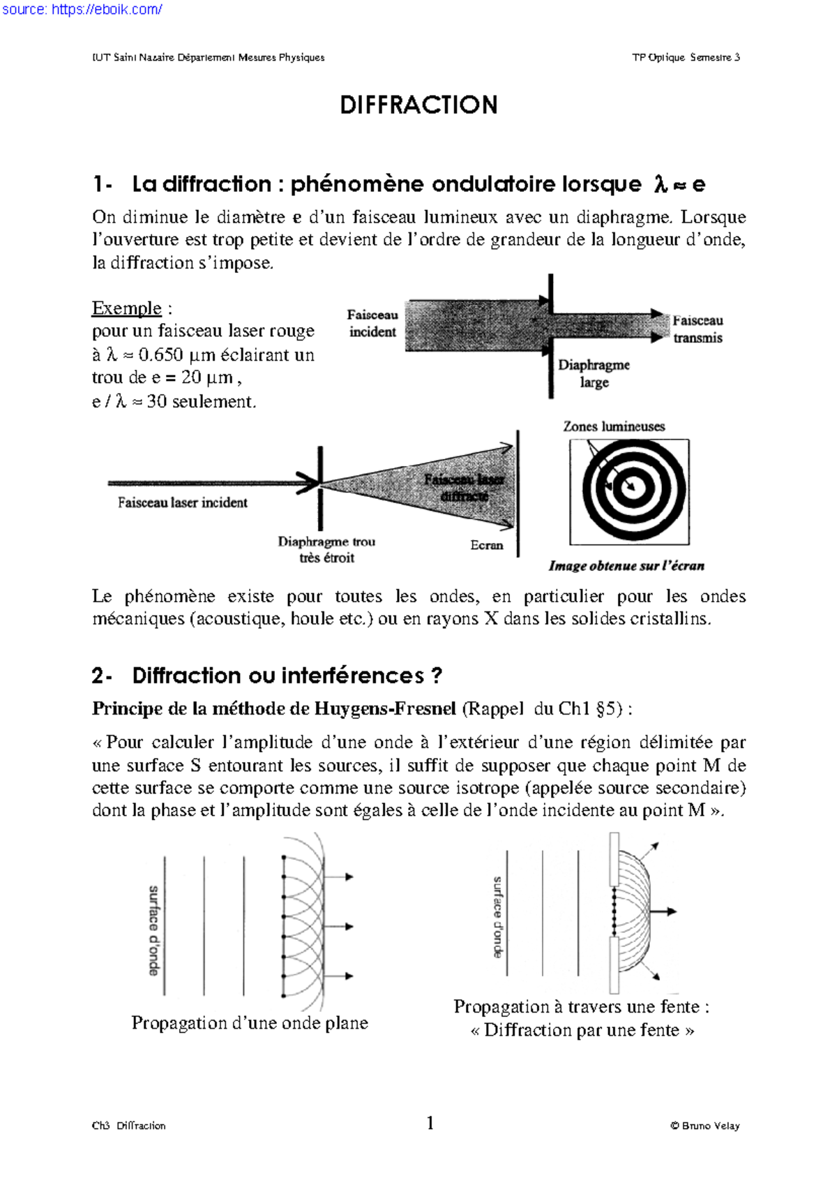 TP Examens Exercices Optique Physique PDF - IUT Saint Nazaire Département Mesures Physiques TP ...