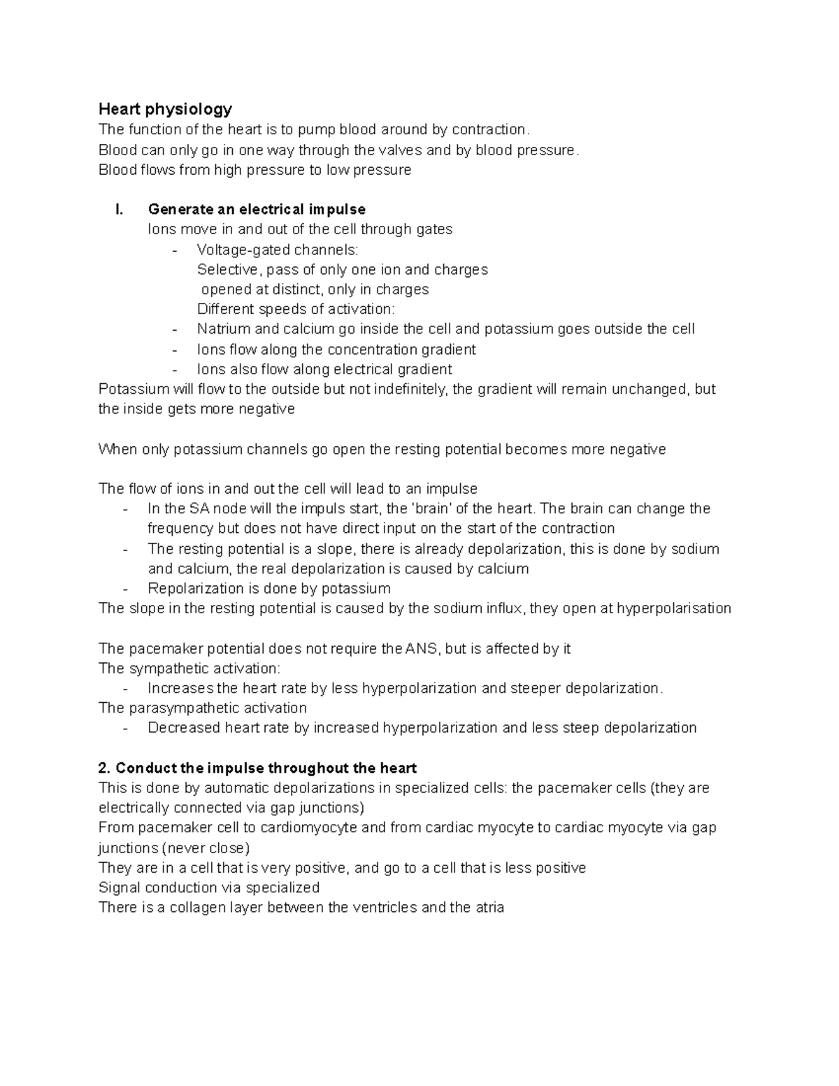Research skills BMS heart physiology - Heart physiology The function of ...