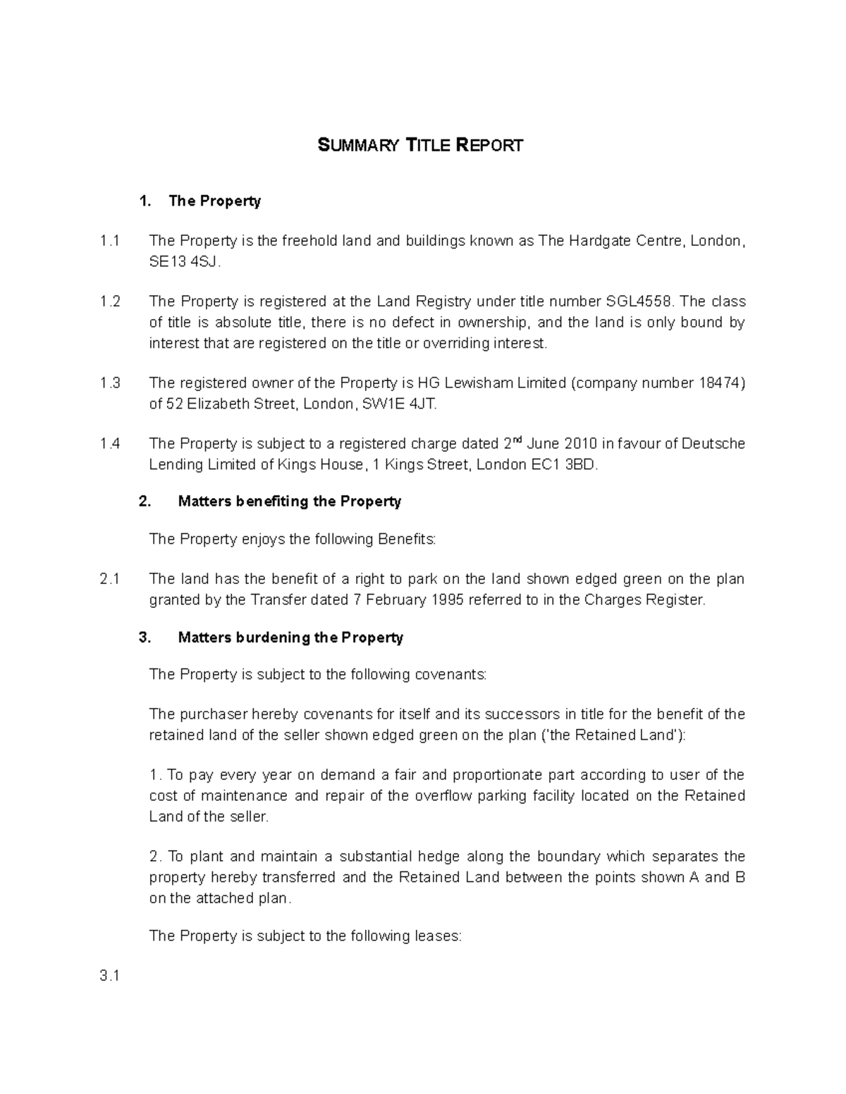 Apply task 1- summary title report - SUMMARY TITLE REPORT 1. The ...