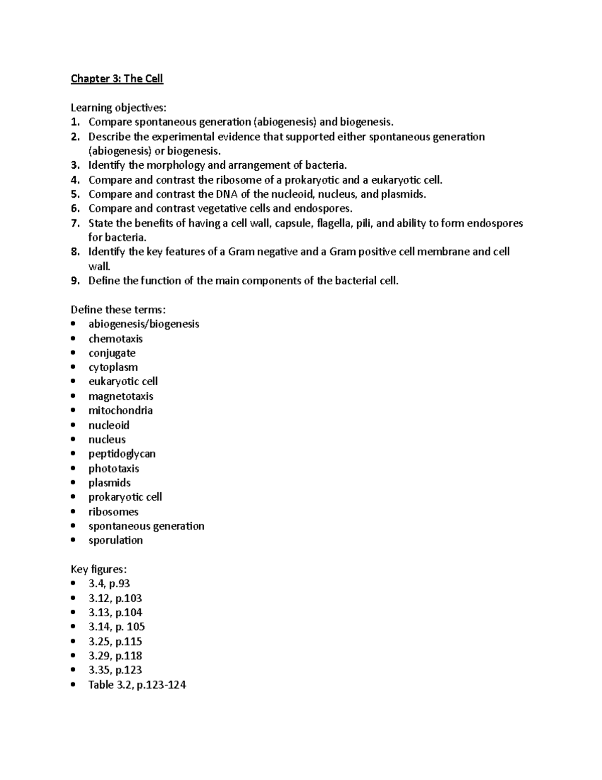 3-chp 3 the cell study guide - Chapter 3: The Cell Learning objectives ...