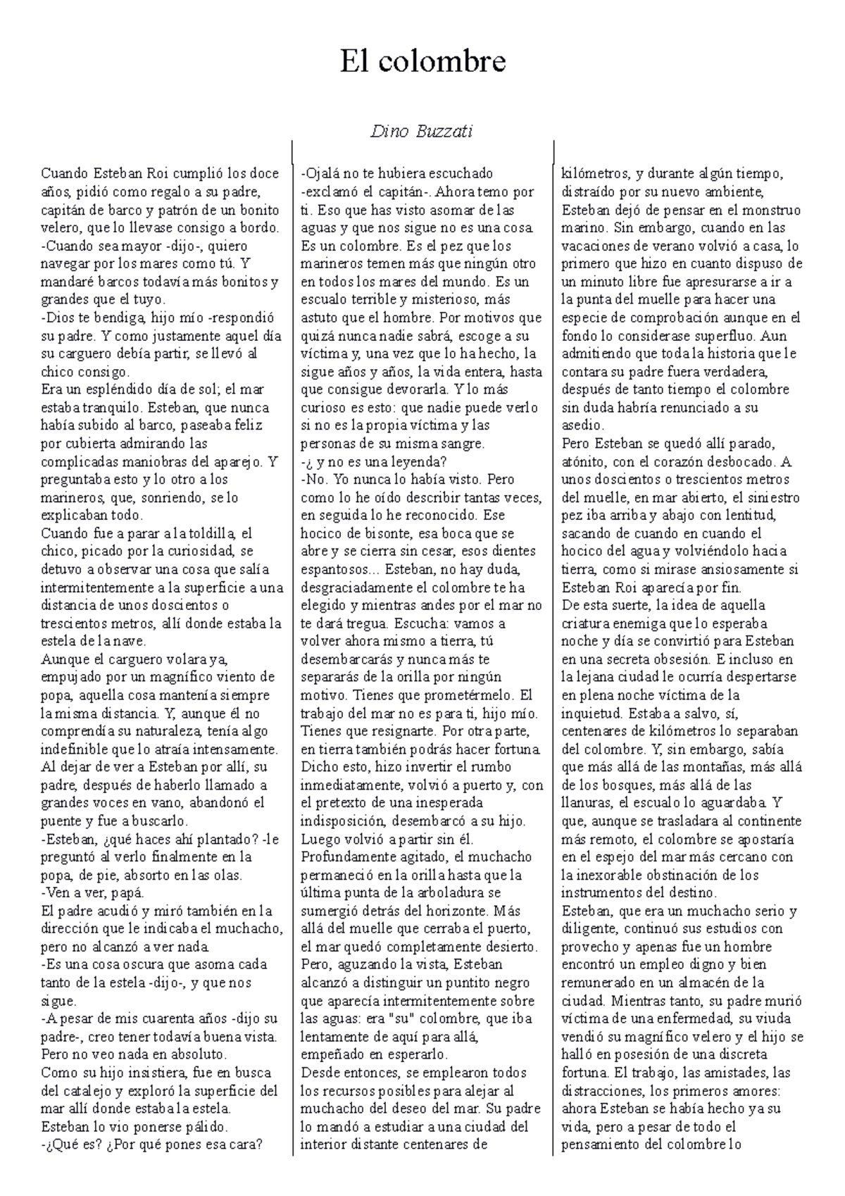 El-colombre - es una historia muy interesante - El colombre Dino ...