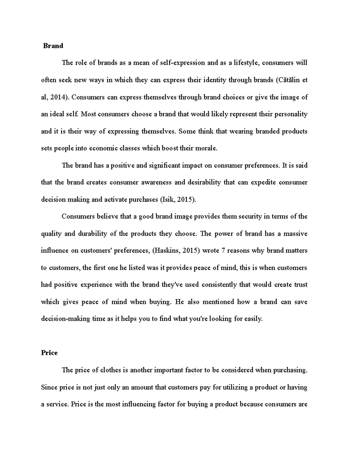 Brand Risk Price Location - Brand The role of brands as a mean of self ...