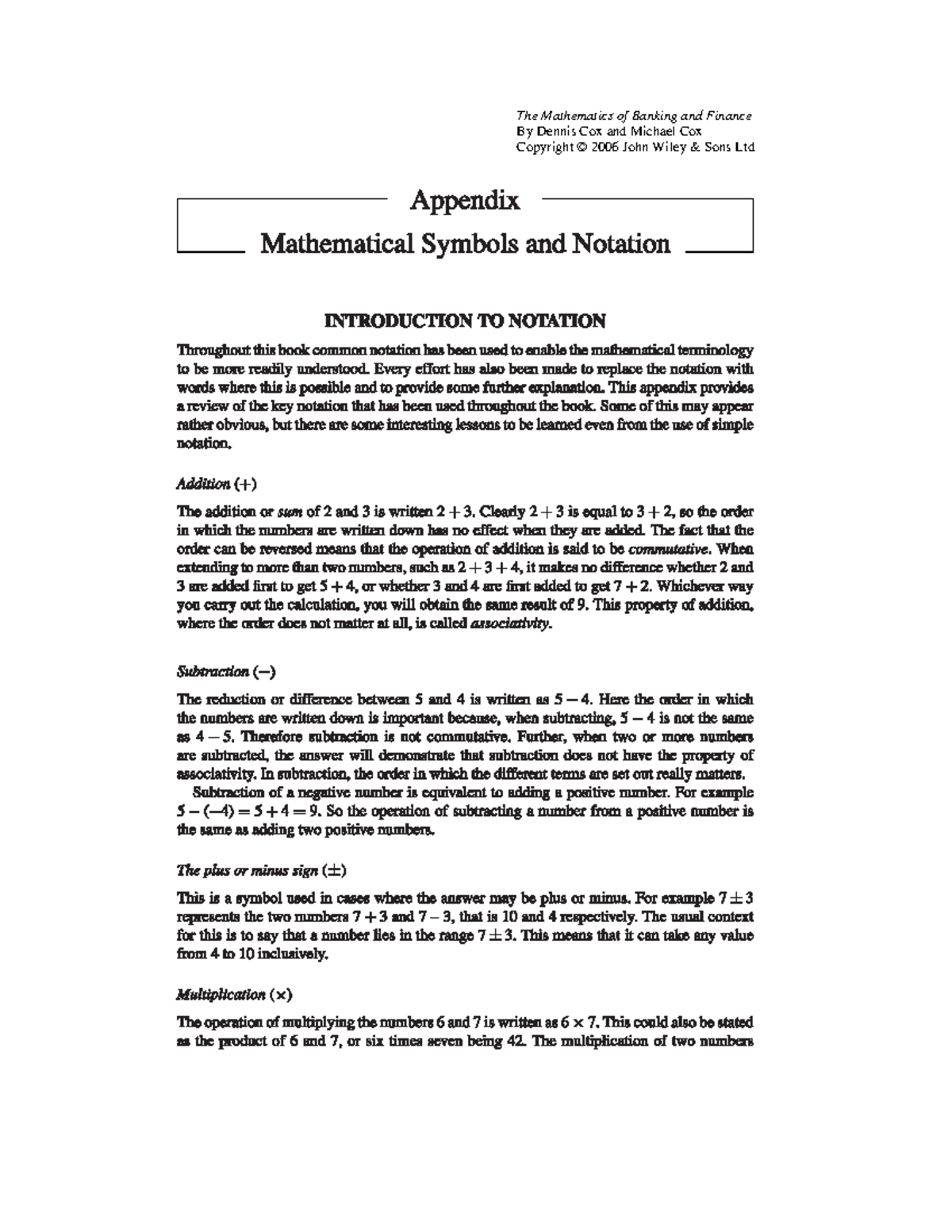 Symbol vs notation - math worksheet - The Mathematics of Banking and ...