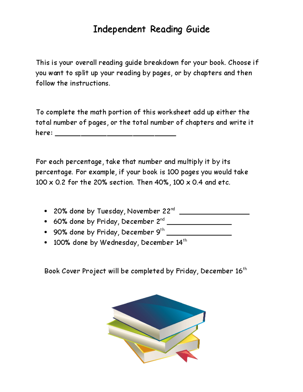 Independent Reading Guide - Choose if you want to split up your reading ...