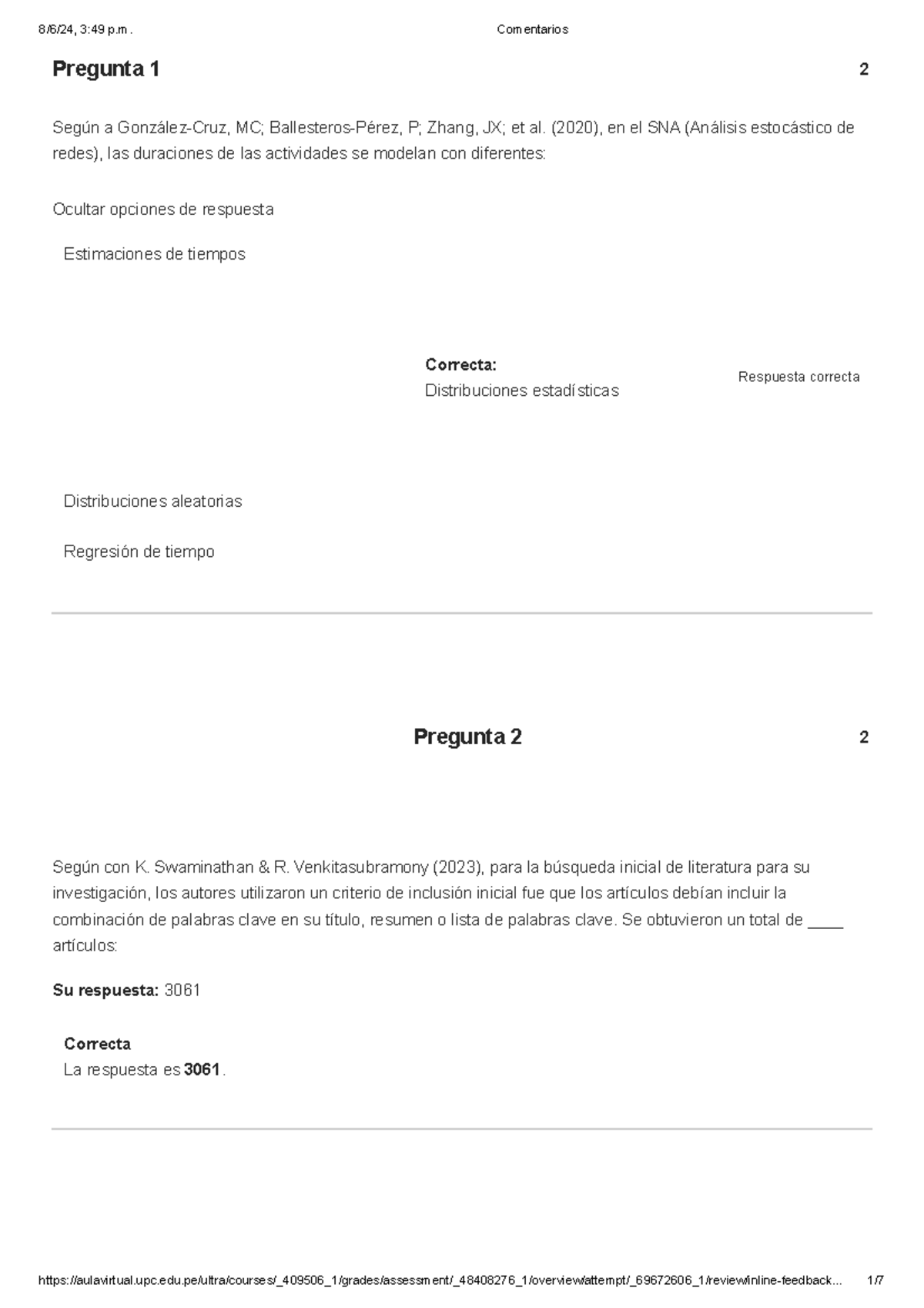 CL 3 Ope - Ocultar opciones de respuesta Su respuesta: 3061 Correcta La respuesta es 3061 ...