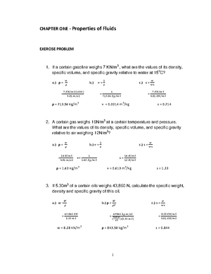 CE402 - Fluid Mechanics - Assignment 1 - Introduction to Fluid Mechanics - Name: Sharmaine May L ...