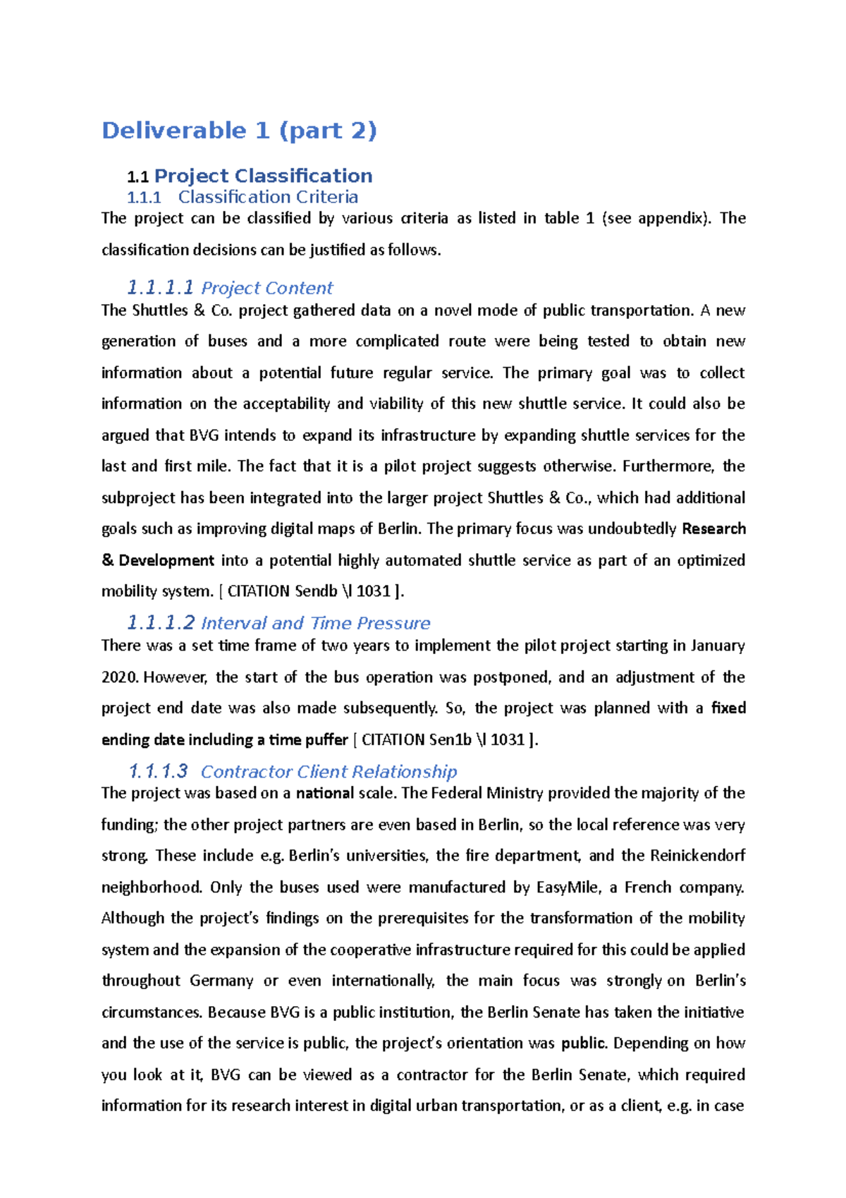 Deliverable 1 - Project classification - Deliverable 1 (part 2) 1 ...