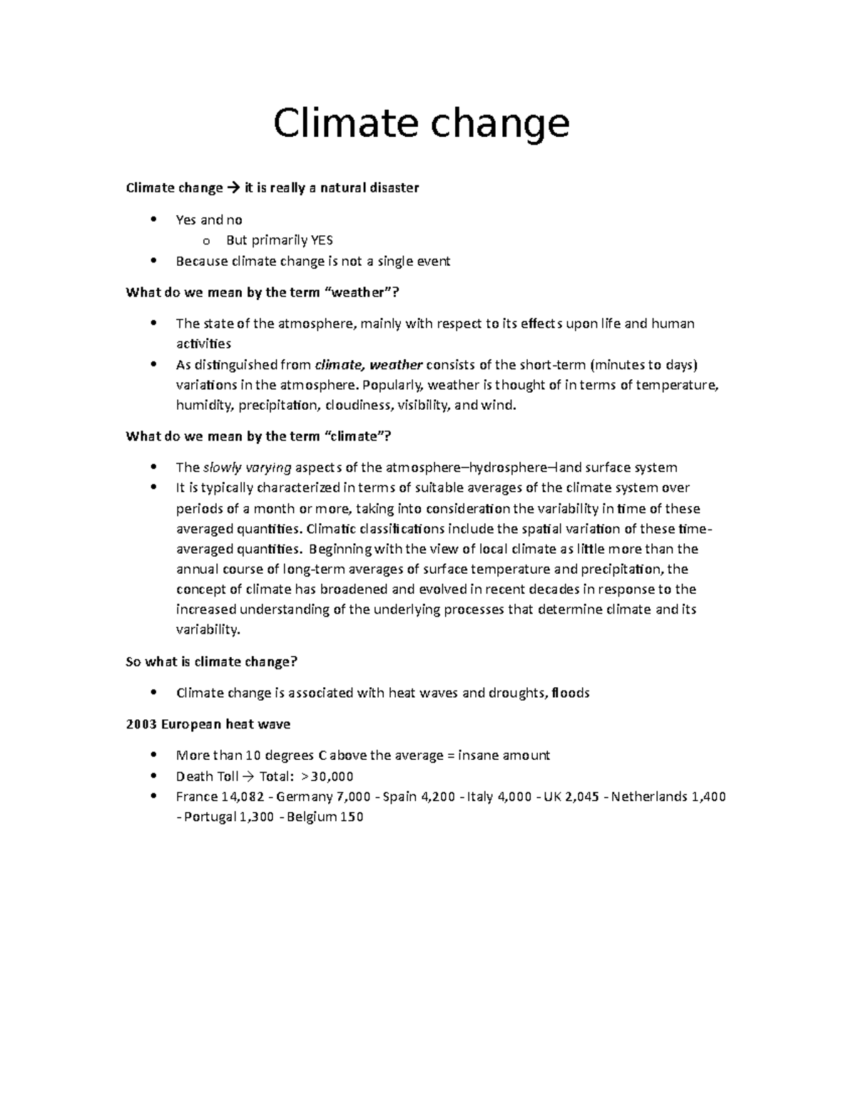 Climate change notes - Professor John Stix & John Gyakum - Climate ...