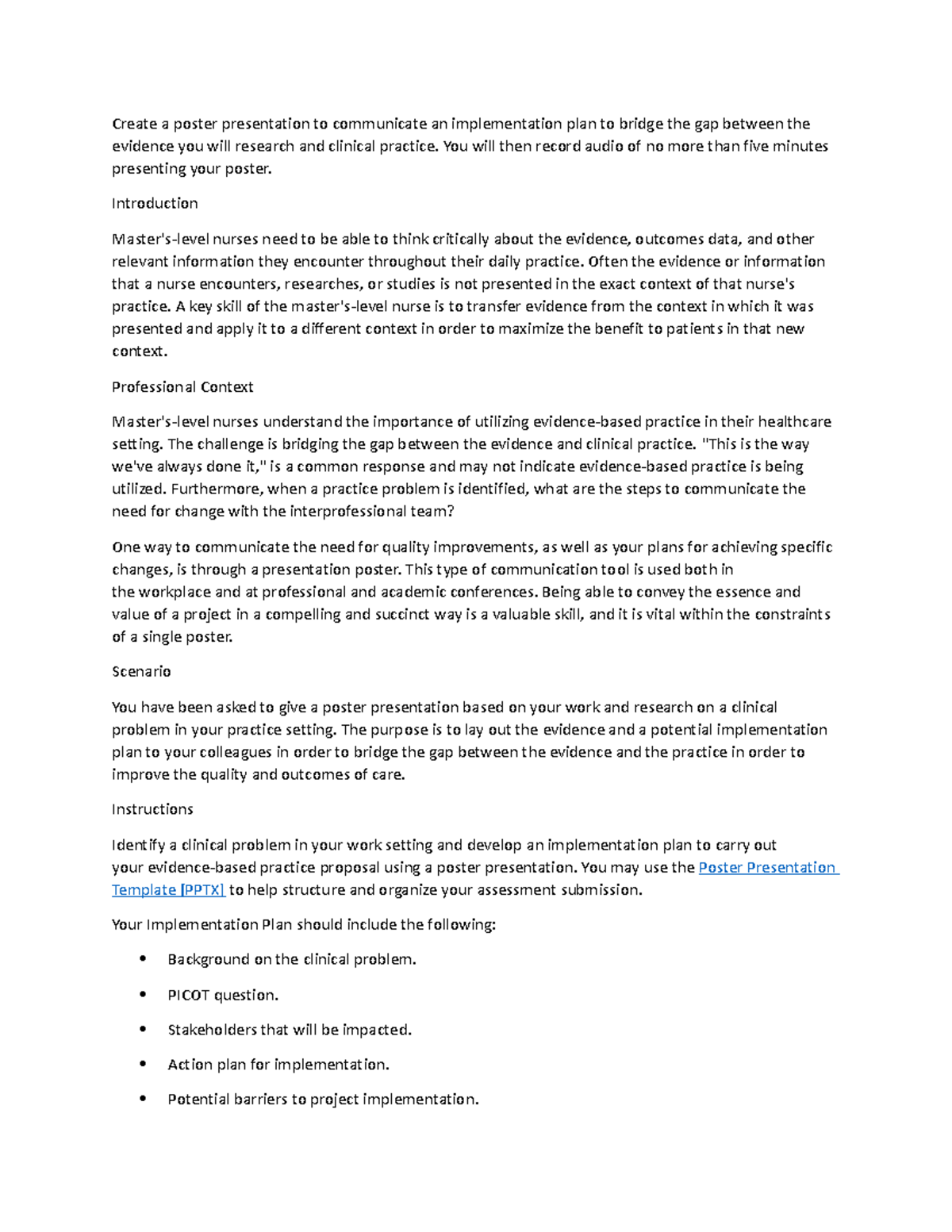 6011 assign 3 instructions - Create a poster presentation to ...