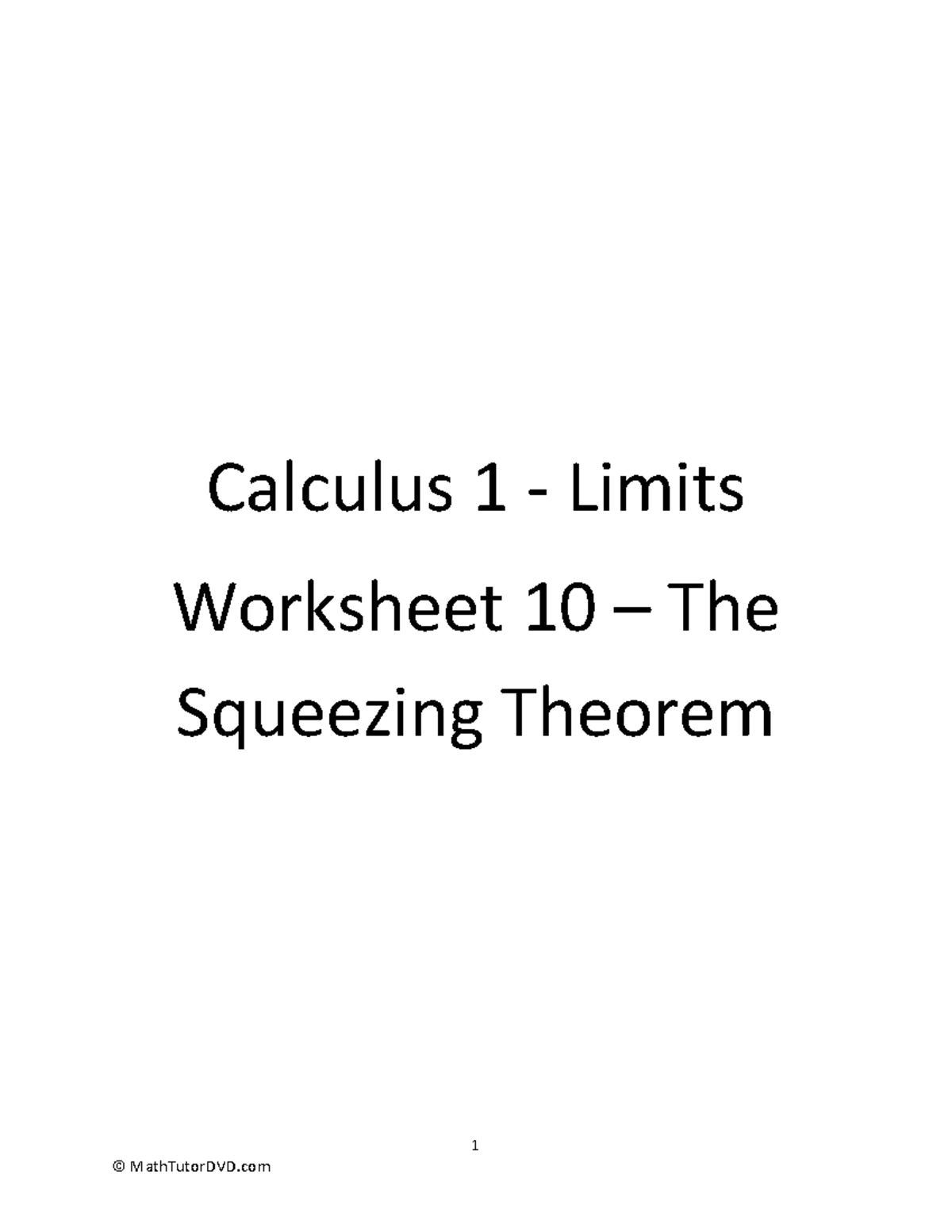 Calculus+1+ +Limits+ +Worksheet+10+ +The+Squeezing+Theoremlimits - 1 ...