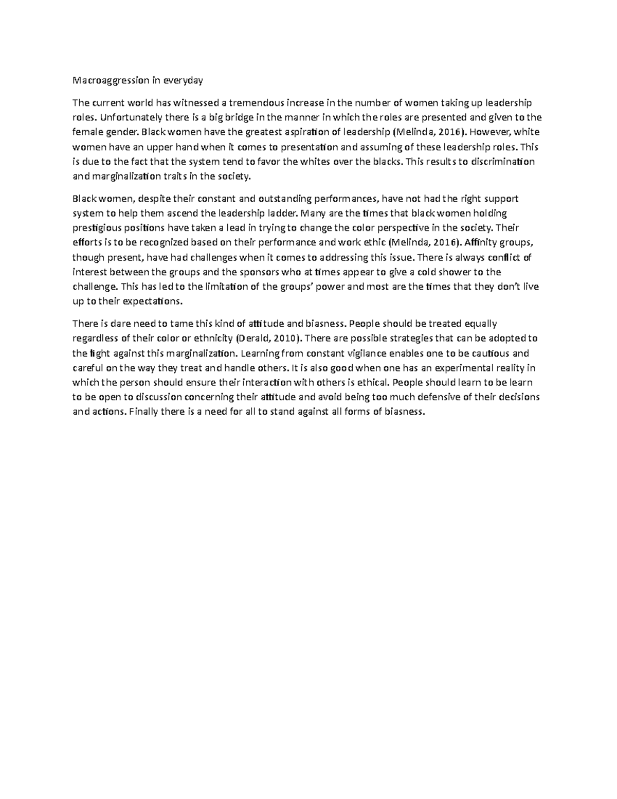 Macroaggression in everyday - Unfortunately there is a big bridge in ...