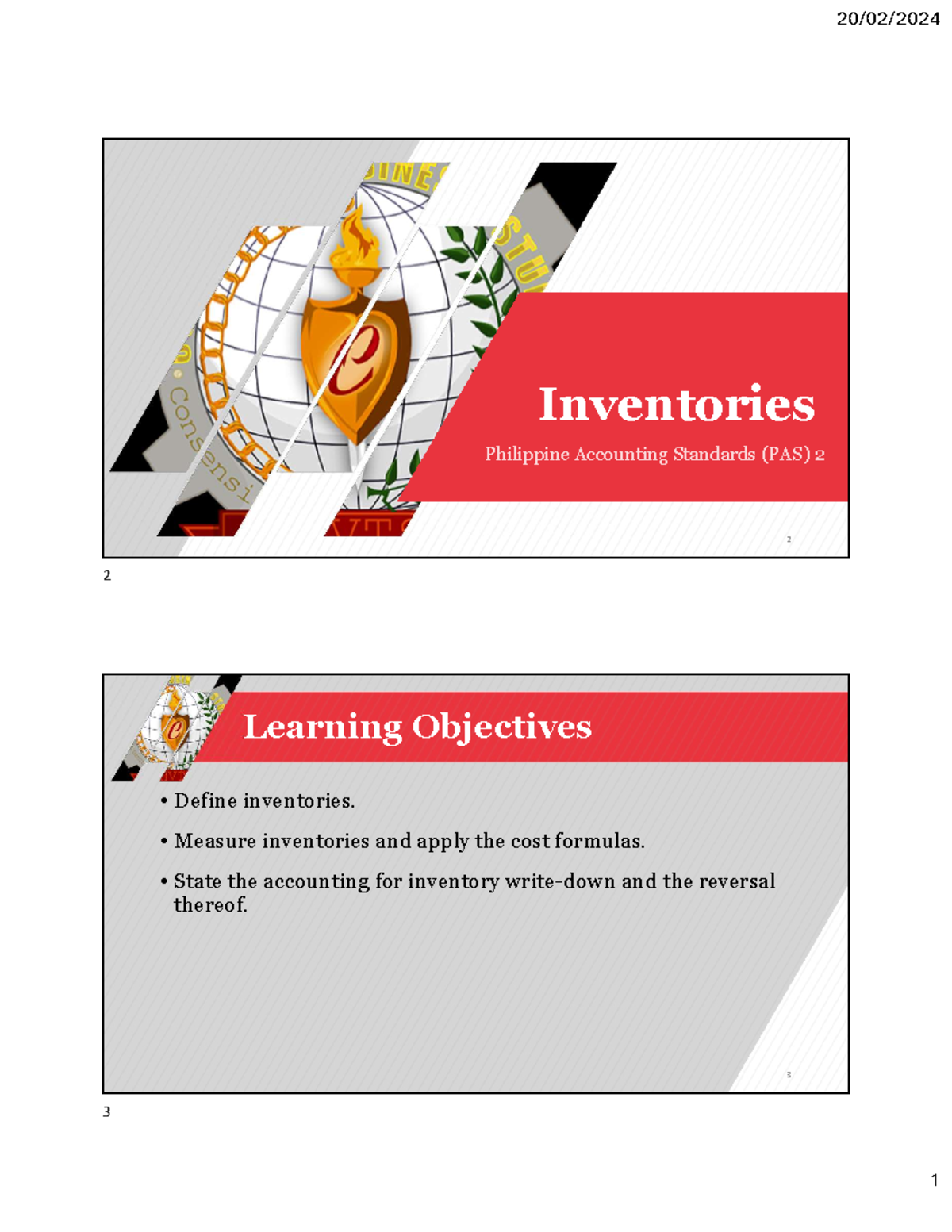 PAS 2 - Inventories - 2 Inventories Philippine Accounting Standards ...