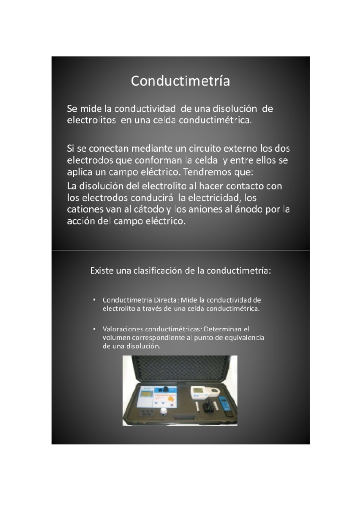 Conductimetría - conceptos de conductimetria - quimica - Studocu