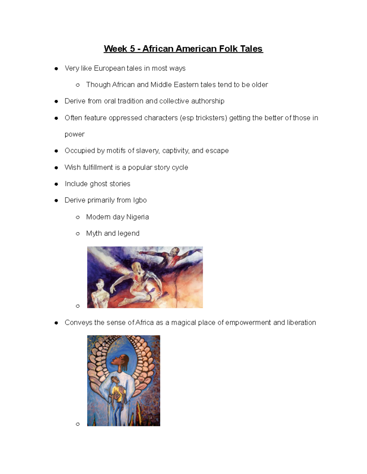 ENGL 216 Week 5 Lecture African Folktales - Week 5 - African American ...