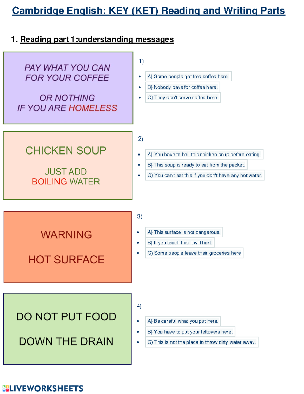Reading - hay - Cambridge English: KEY (KET) Reading and Writing Parts ...