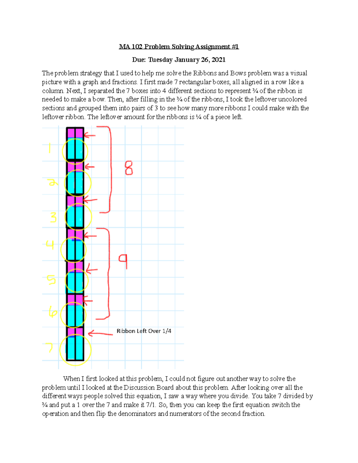 Problem Solving #1 - I first made 7 rectangular boxes, all aligned in a ...