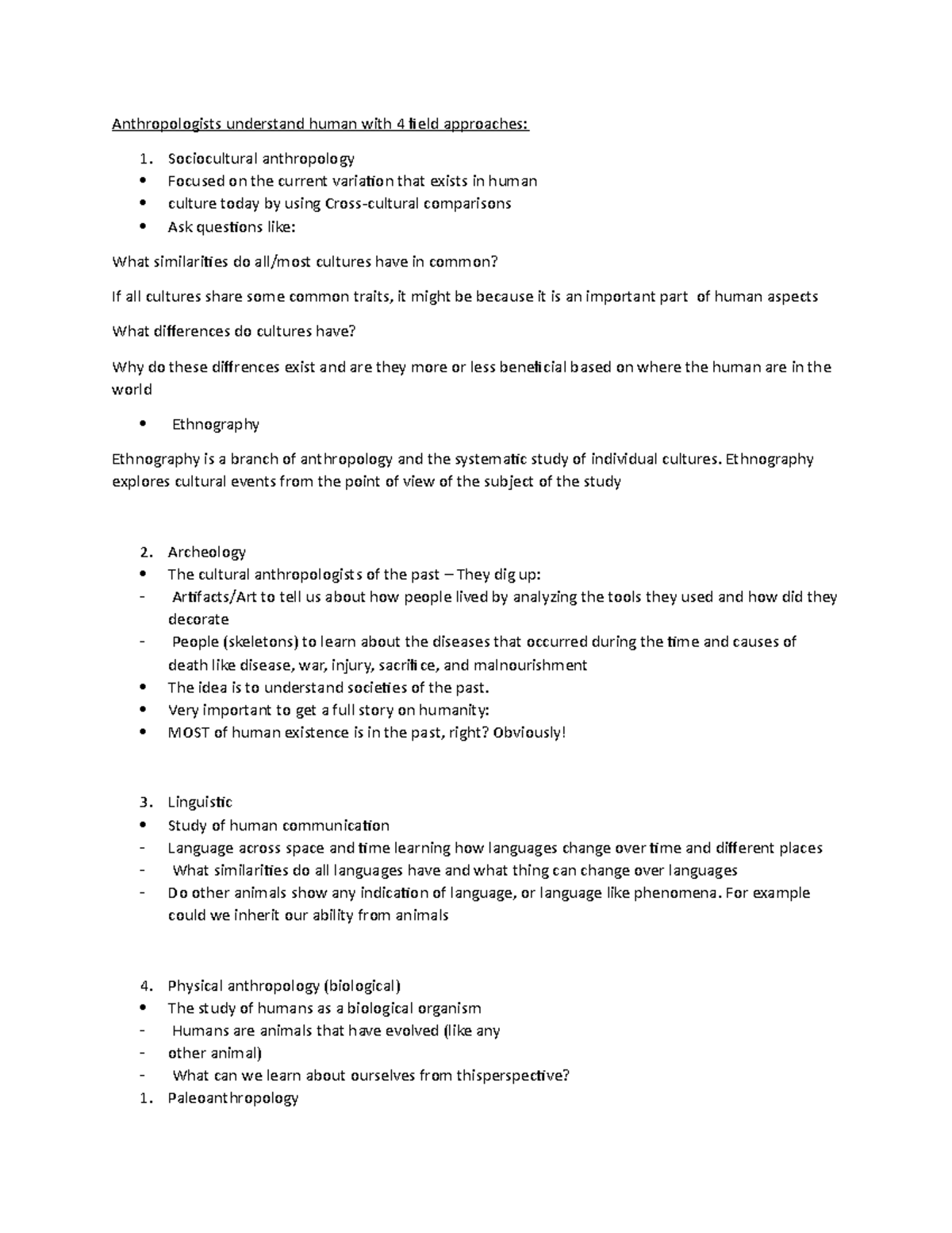 Anth 311 TT1 - bcghcmjnvjvcghc - Anthropologists understand human with ...