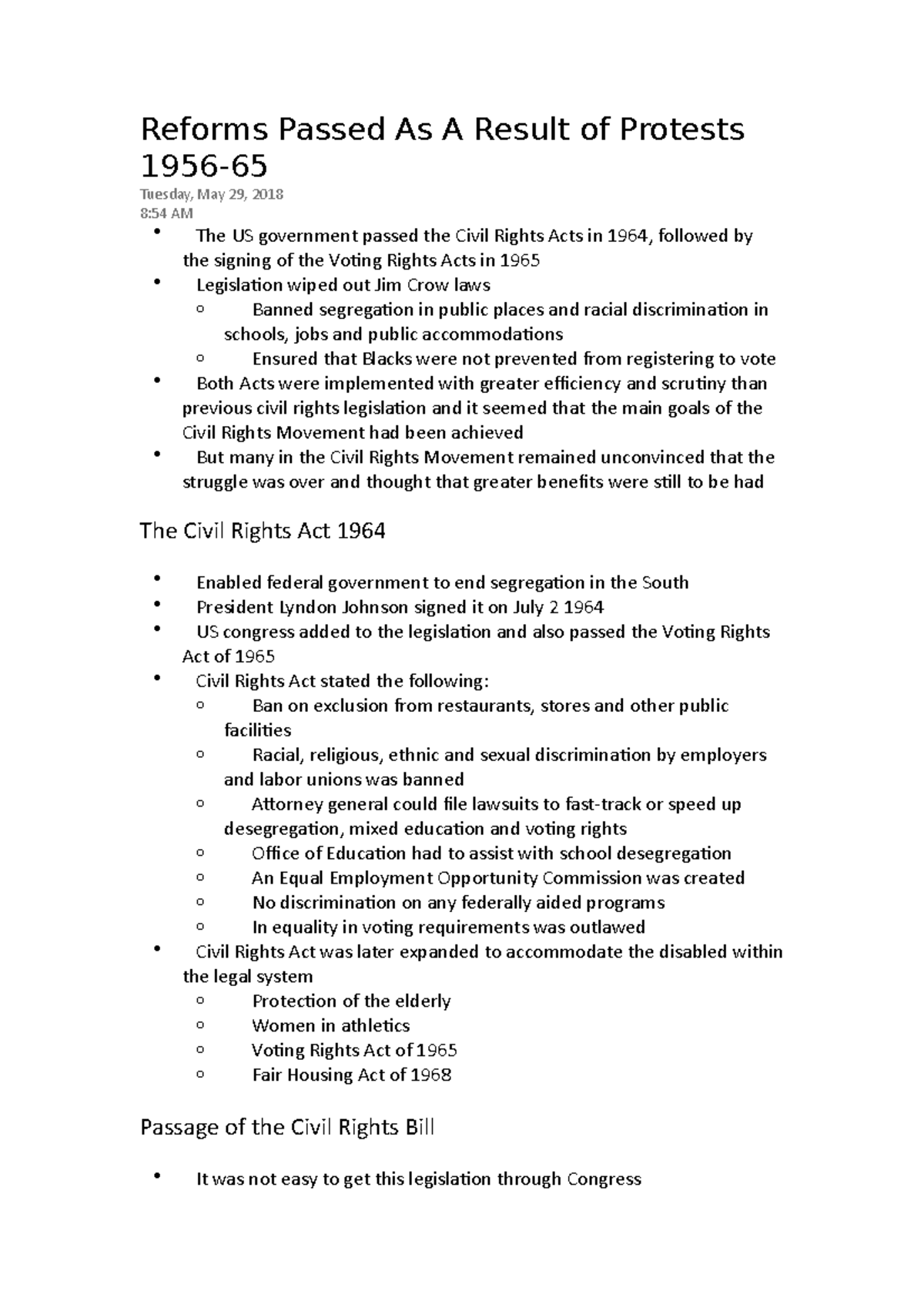 Reforms Passed As A Result of Protests 1956 - Reforms Passed As A ...