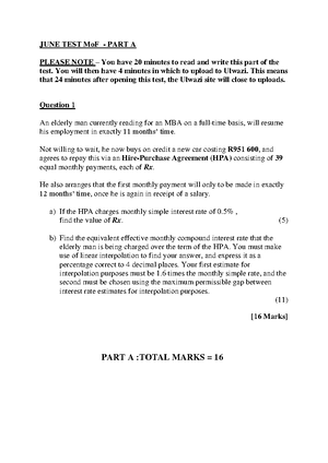 Wits University - Actuarial Science I - Studocu