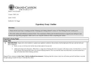 Four factors outline - 1 Four Factors Outline Grand Canyon University ...