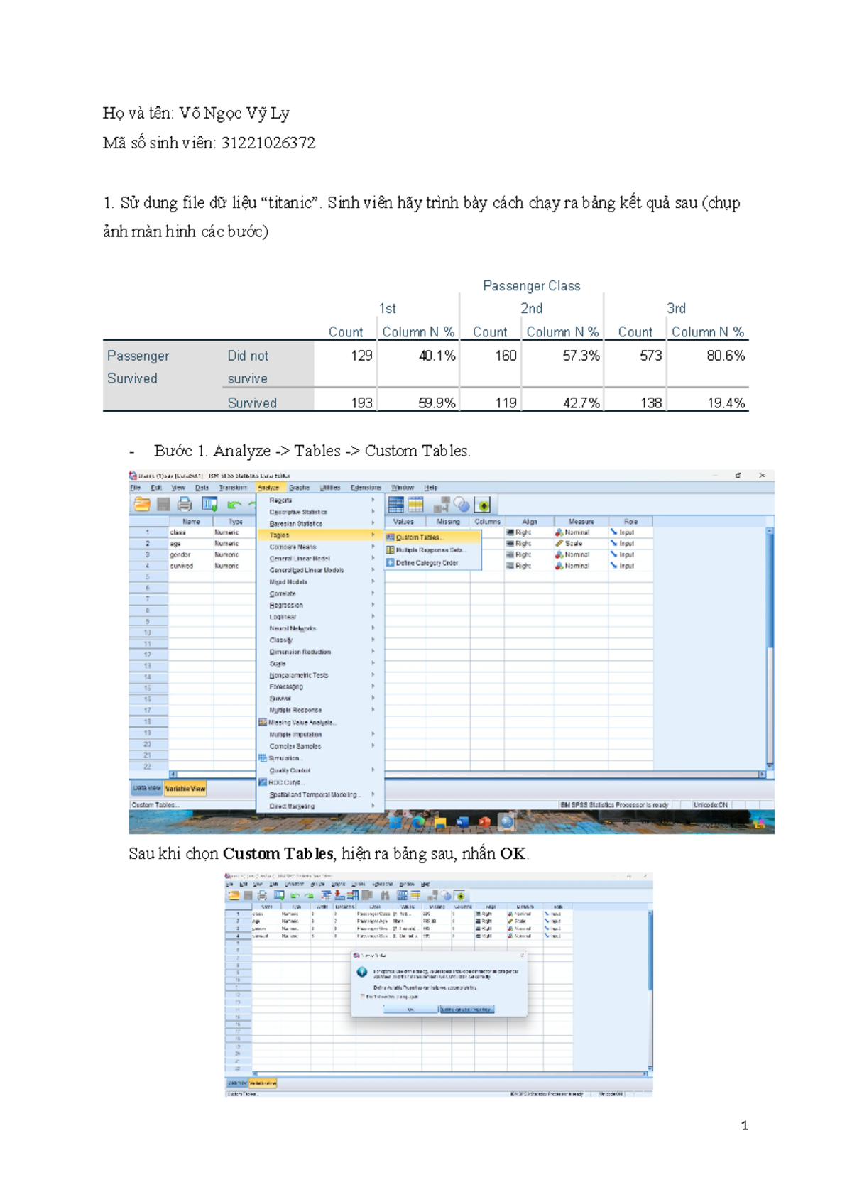 Bai tap LMS - Bai tap LMS - Họ và tên: Võ Ngọc Vỹ Ly Mã số sinh viên ...