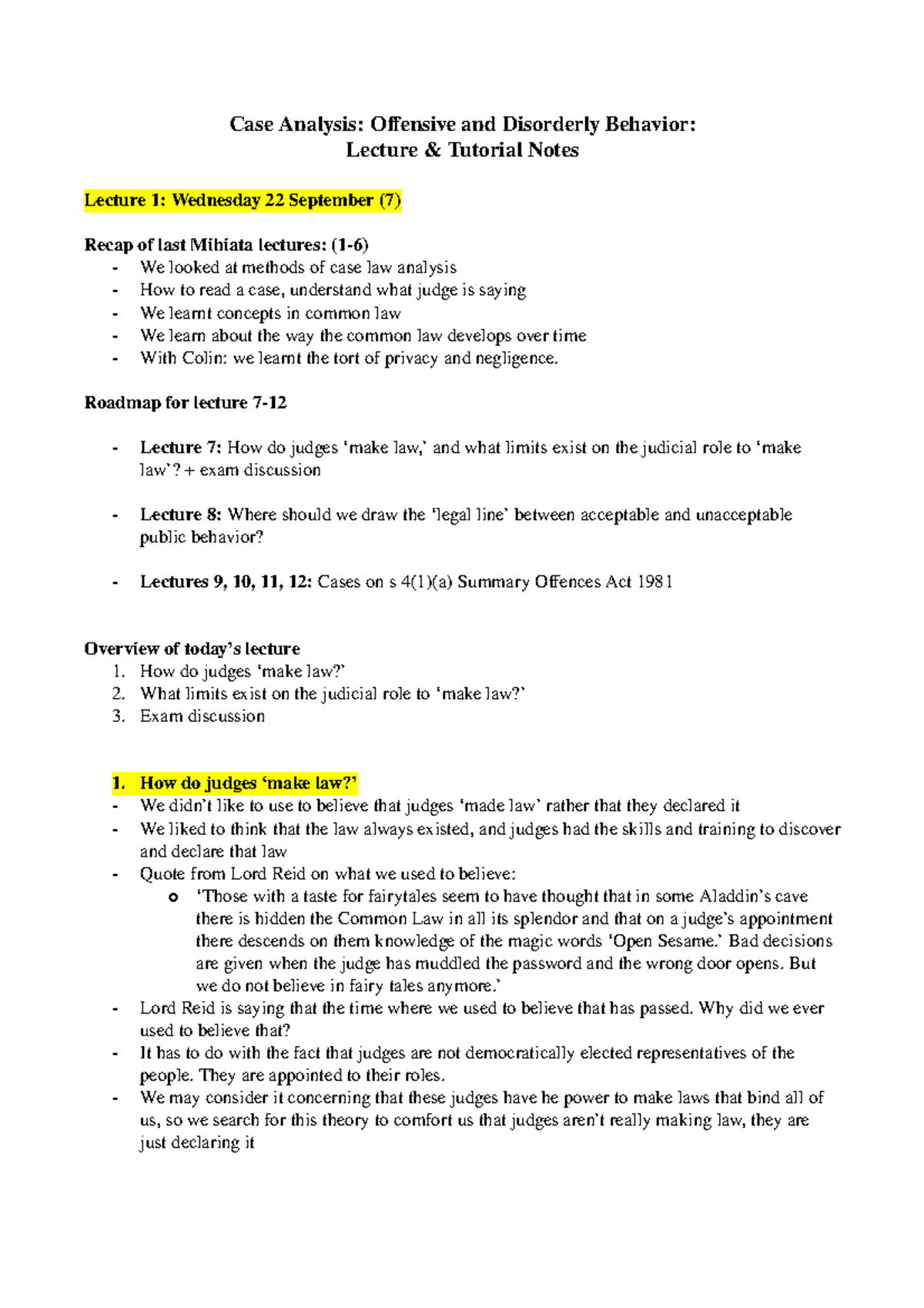 Offensive and Disorderly Behaviour - Introduction to Law - University ...